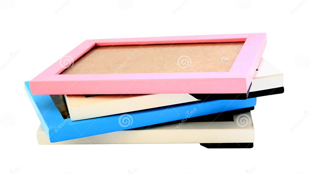 Stack of Picture Frames Isolated on a White Stock Photo - Image of ...