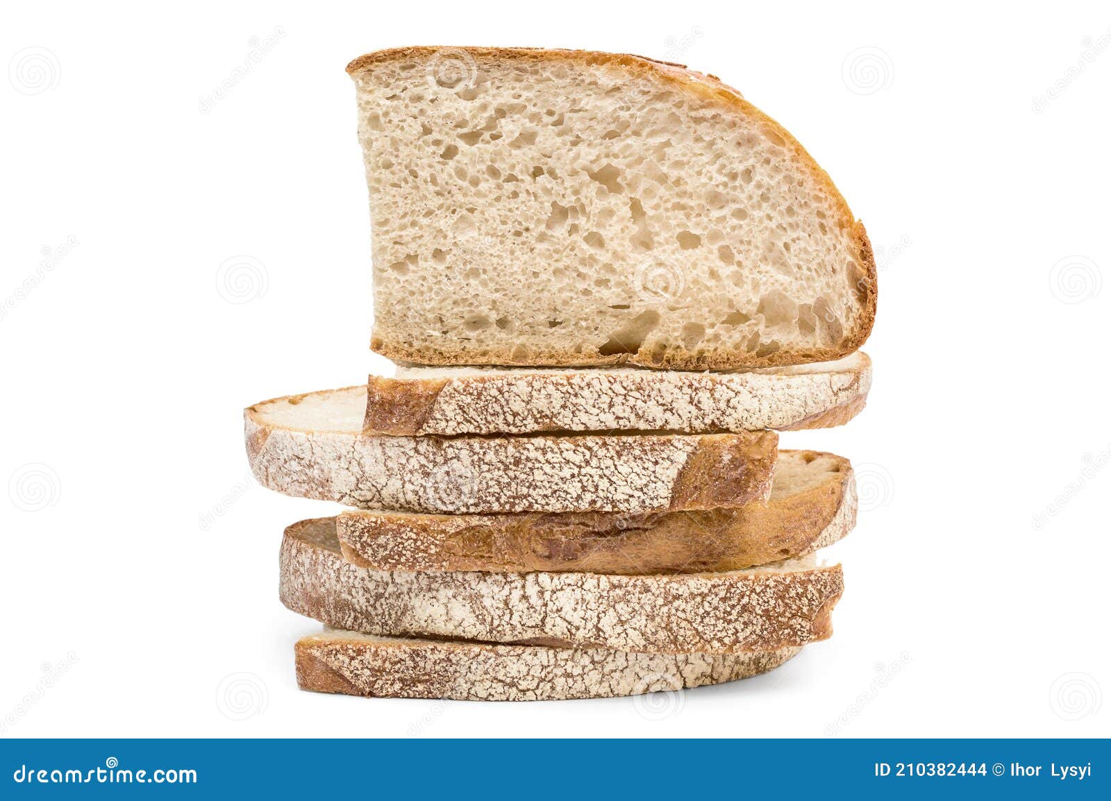Stack of Pieces of Bread on White Background Stock Photo - Image of ...