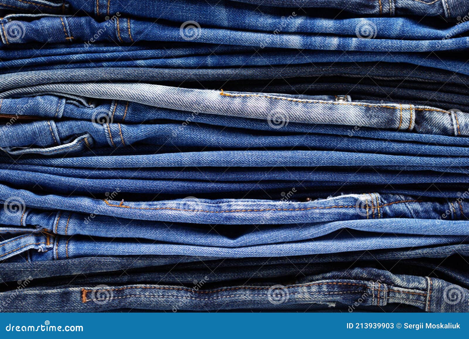 Stack or Pile of Denim Jeans As Background Texture Stock Image - Image ...