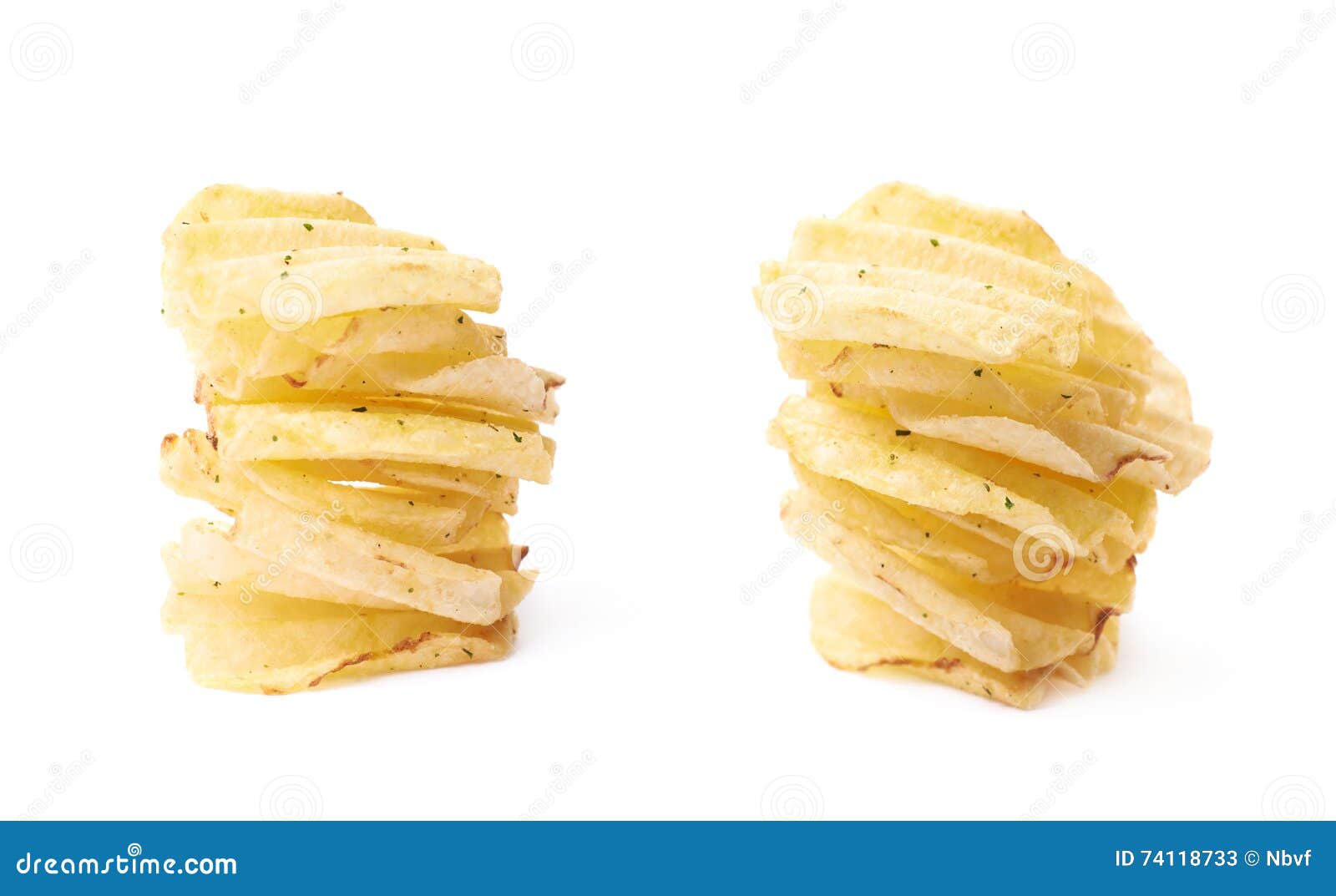 Stack Pile of Potato Chips Isolated Stock Image - Image of crispy ...