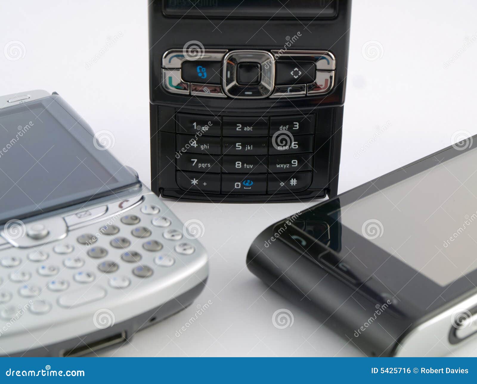 Stack Pile of Several Modern Mobile Phones PDA Stock Photo - Image of ...