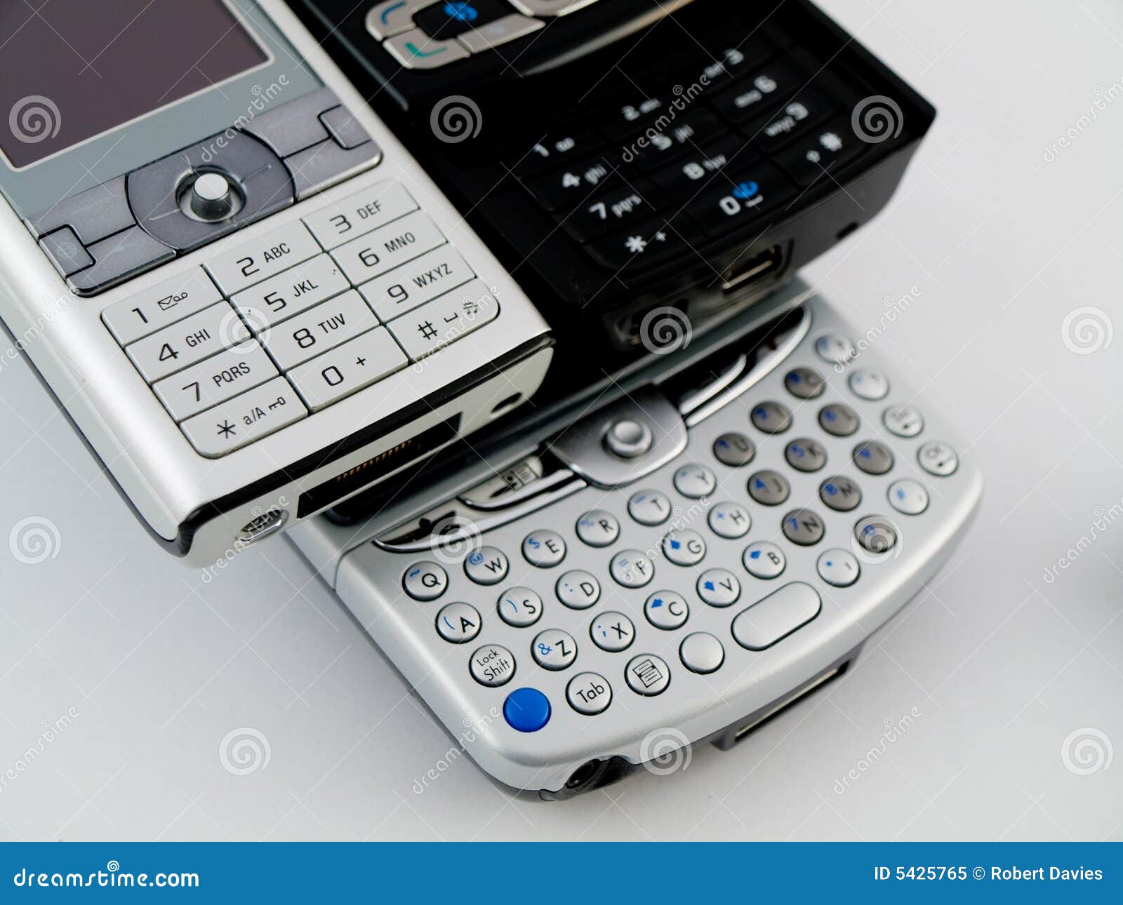 Stack Pile of Several Modern Mobile Phones PDA Stock Image - Image of ...