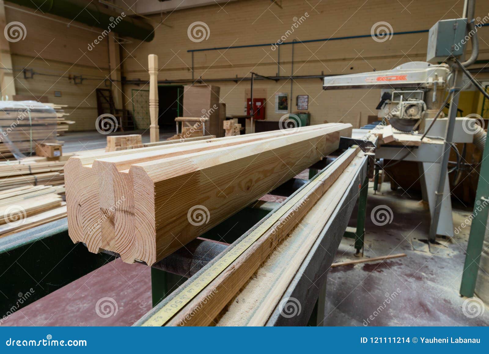 Stack of Pile Wood Bar in Lumber Yard Factory Used in Wood-processing ...