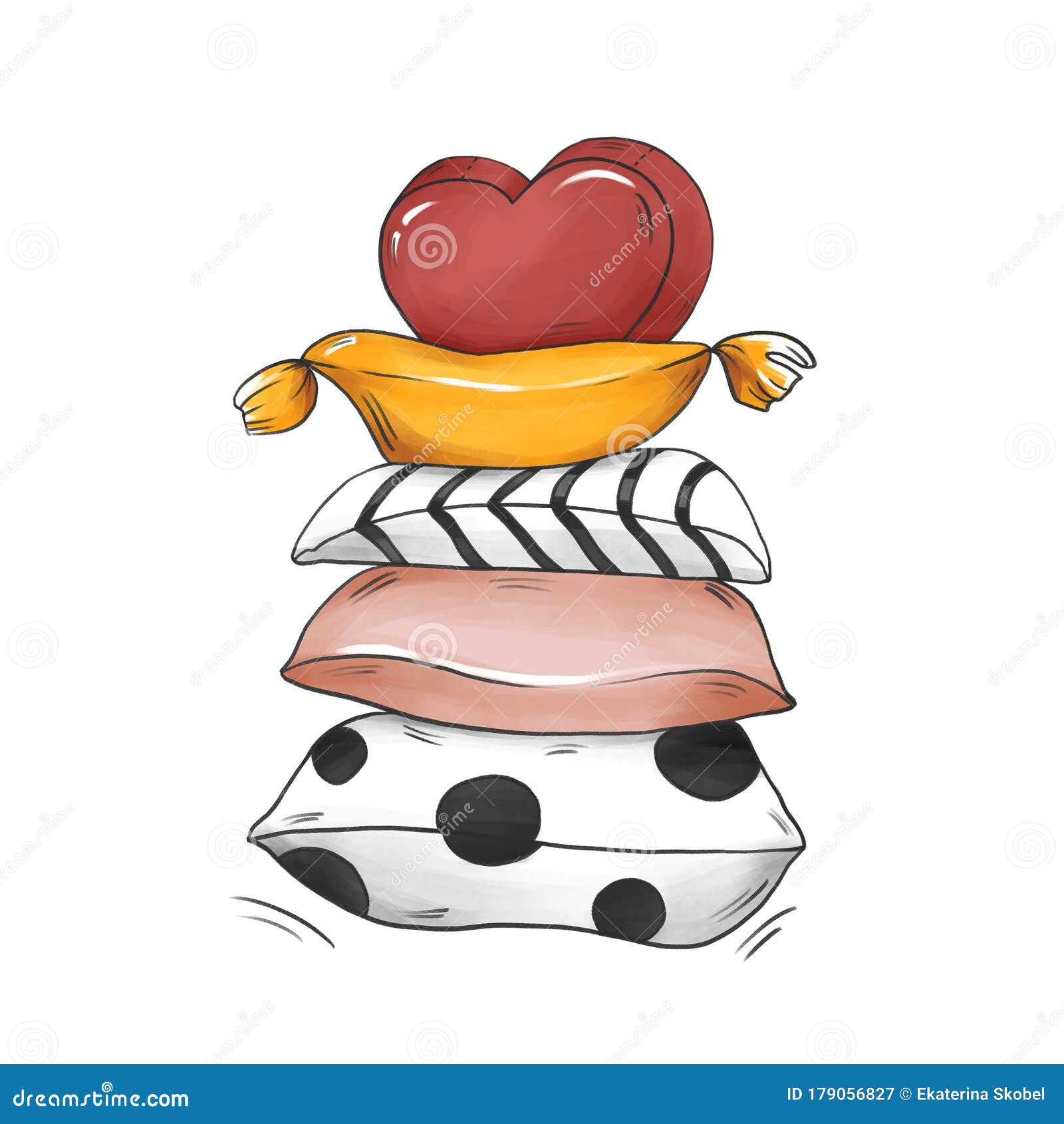 Stack Of Pillows Mockup, Realistic Style Vector Illustration ...