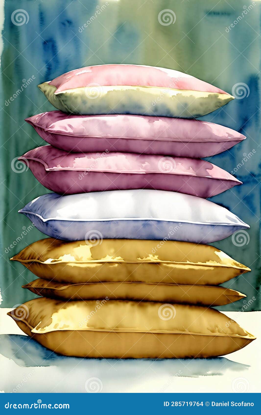 A Stack of Pillows Sitting on Top of Each Other. Generative AI Stock ...