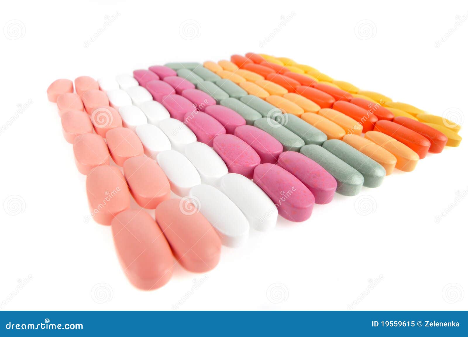 Stack Of Pills Isolated On White Background Stock Image - Image of dose ...