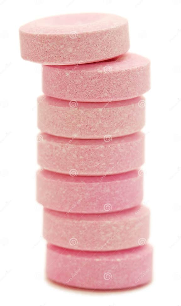 Stack of Pink Antacid Tablets. Stock Image - Image of macro, objects ...