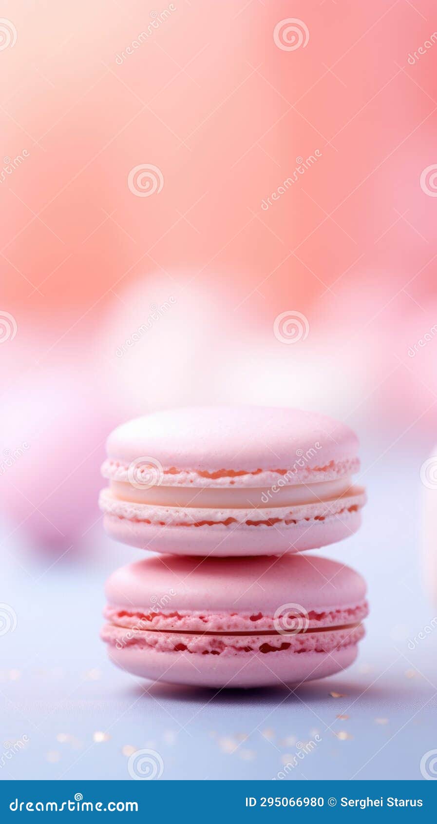 A Stack of Pink Macarons on a Pink Background, AI Stock Illustration ...