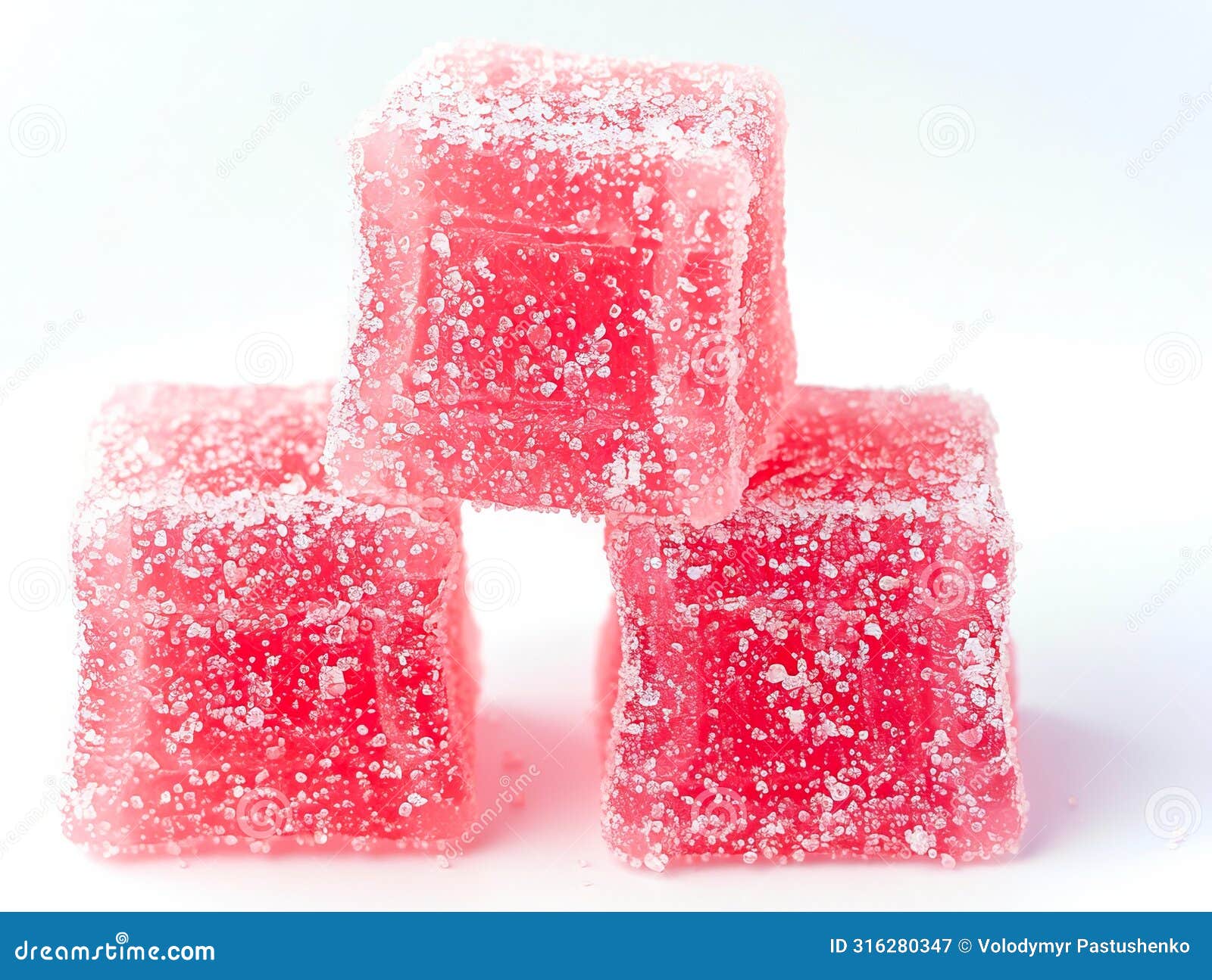 A Stack of Pink Sugar Cubes on a White Background Stock Image - Image ...