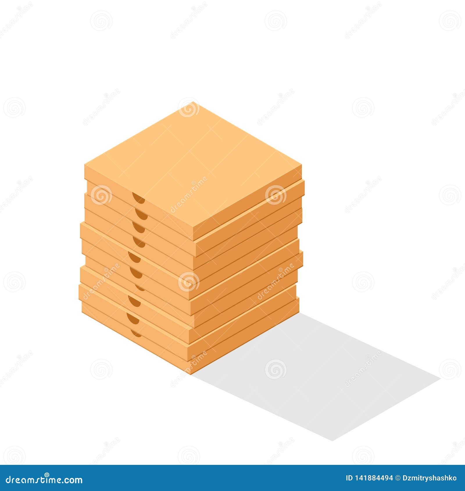 Stack of pizza boxes stock vector. Illustration of brown - 141884494
