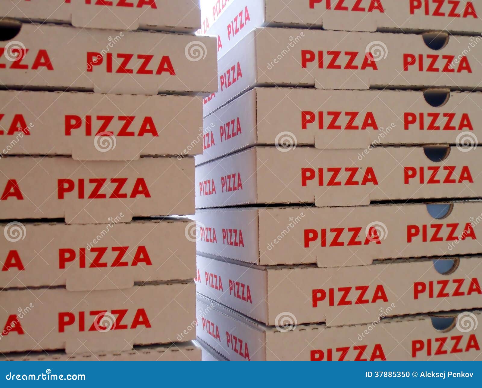 Stack of pizza boxes stock photo. Image of horizontal - 37885350