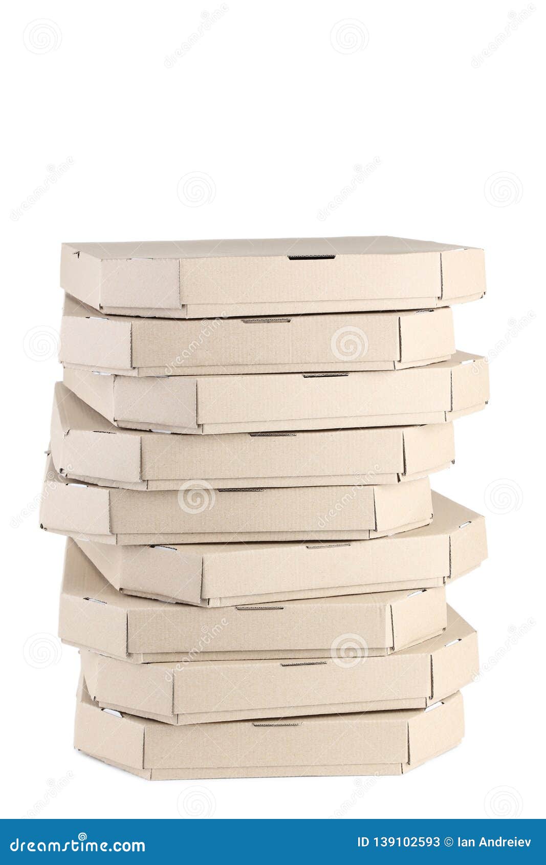 Stack of pizza boxes stock image. Image of brown, delivery - 139102593