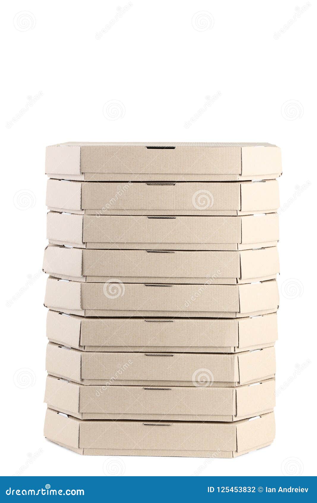 Stack of pizza boxes stock photo. Image of delivery - 125453832