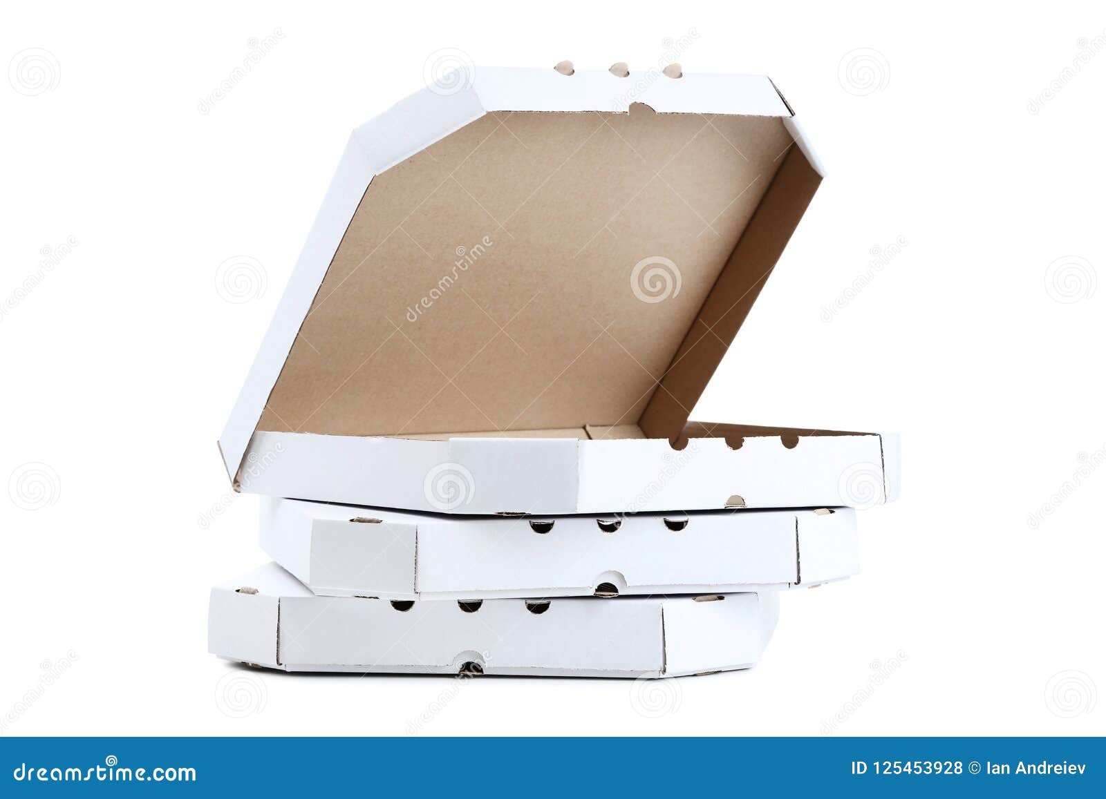Stack of pizza boxes stock photo. Image of merchandise - 125453928
