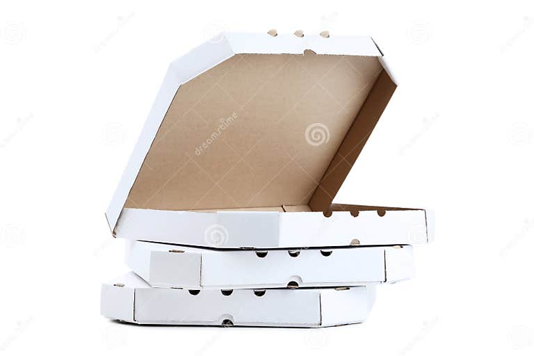 Stack of pizza boxes stock photo. Image of merchandise - 125453928