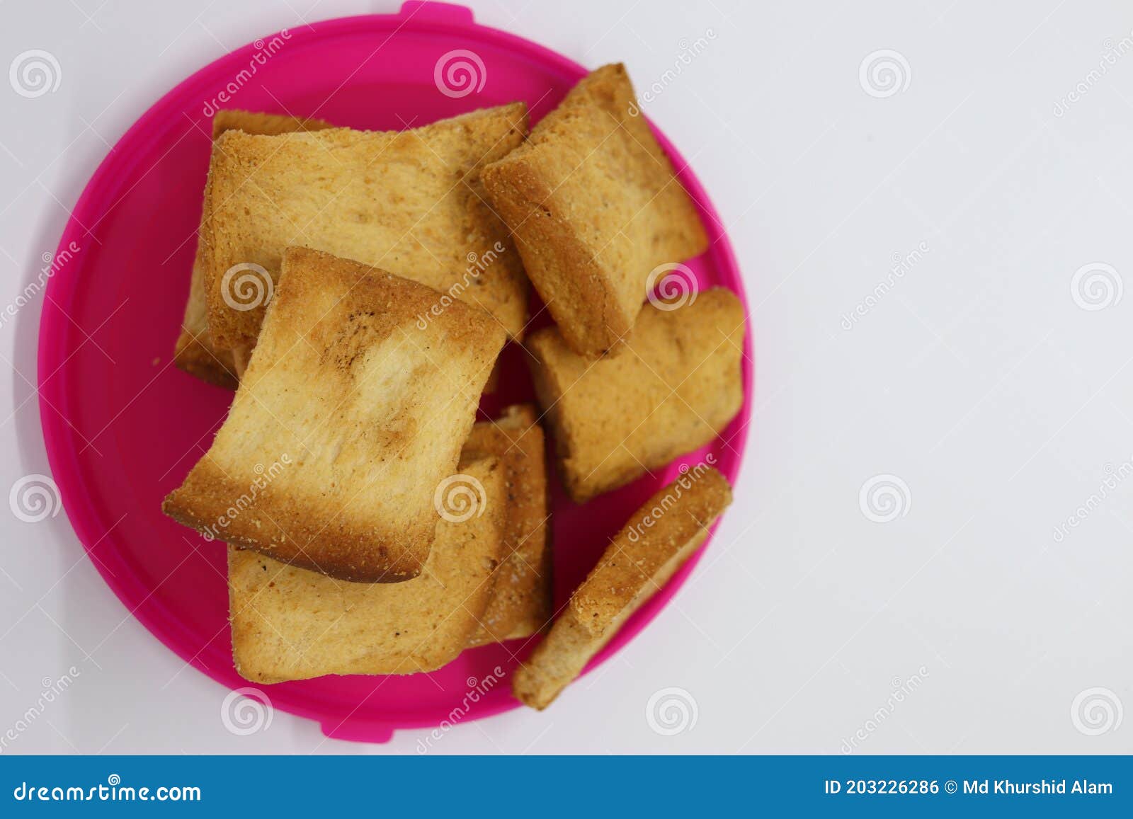 Stack of Plain Melba Toasts on White Background. Edible Square Dry ...