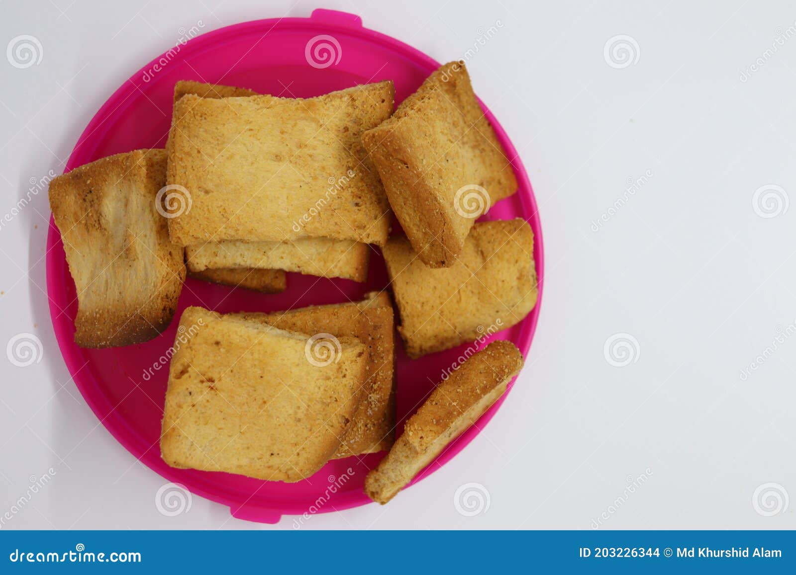 Stack of Plain Melba Toasts on White Background. Edible Square Dry ...