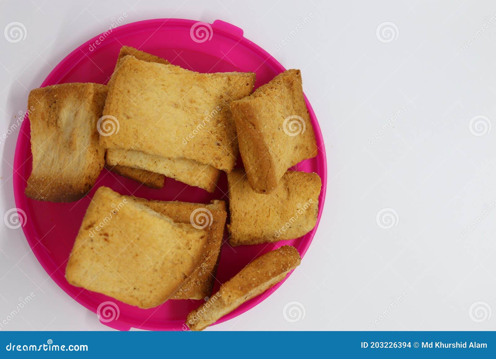 Stack of Plain Melba Toasts on White Background. Edible Square Dry ...