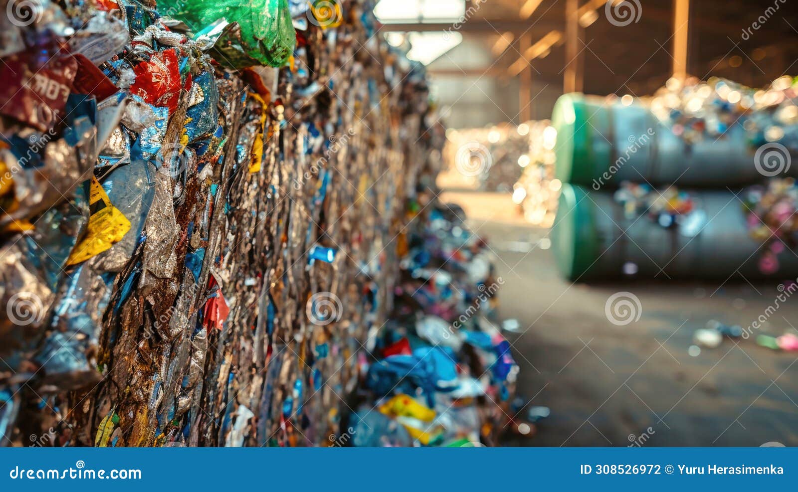 Stack of Plastic Bottles at Garbage Processing Plant Stock Illustration ...