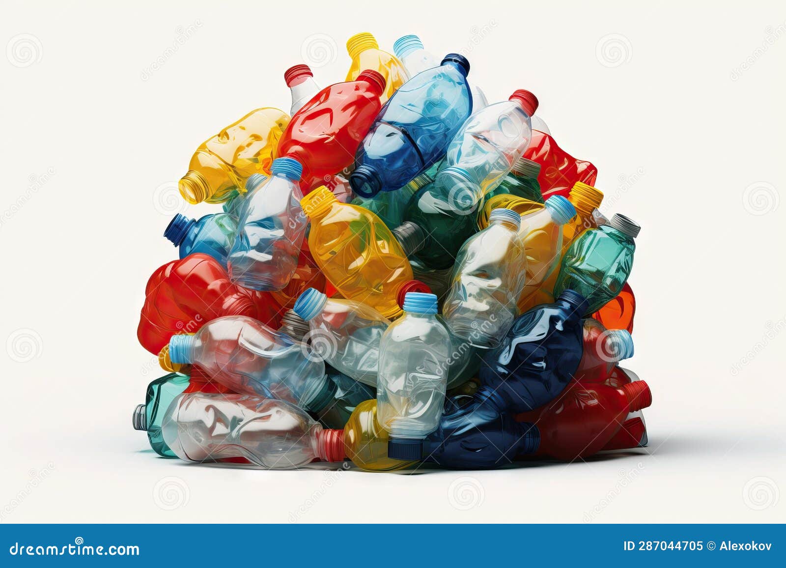 Stack of Plastic Bottles on Minimalist Background AI Generated Stock ...