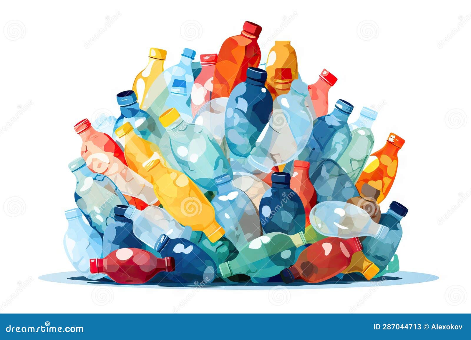 Stack of Plastic Bottles on Minimalist Background AI Generated Stock ...