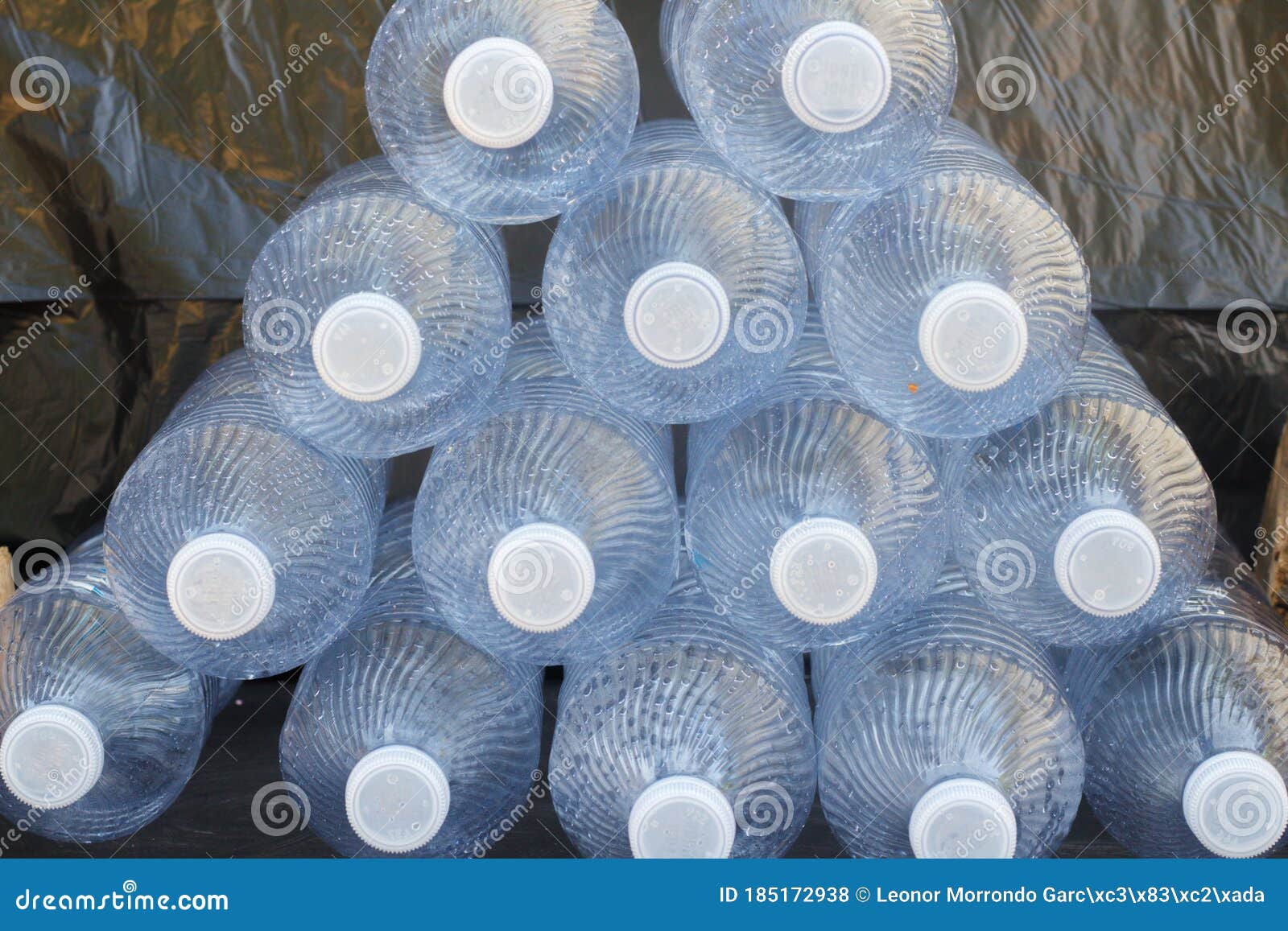 Stack of Plastic Bottles, Recyclable Stock Photo - Image of wheel ...