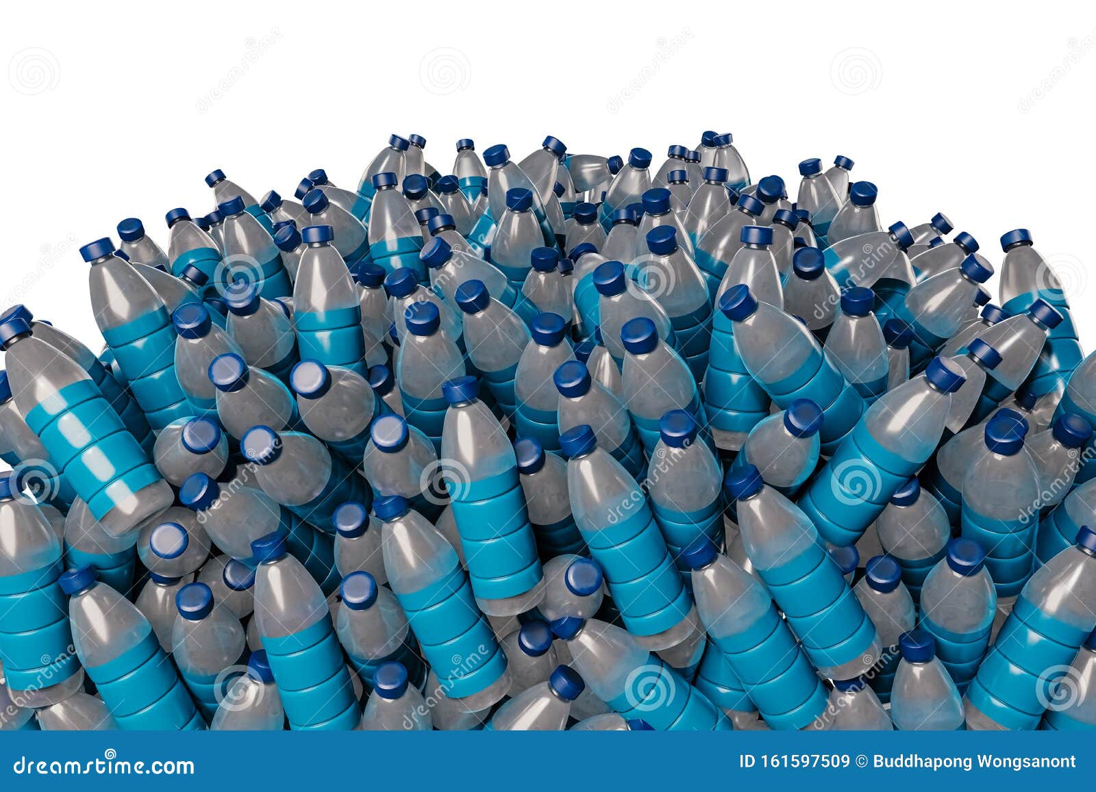 Stack of Plastic Bottles Wastes Isolated on White Background with ...