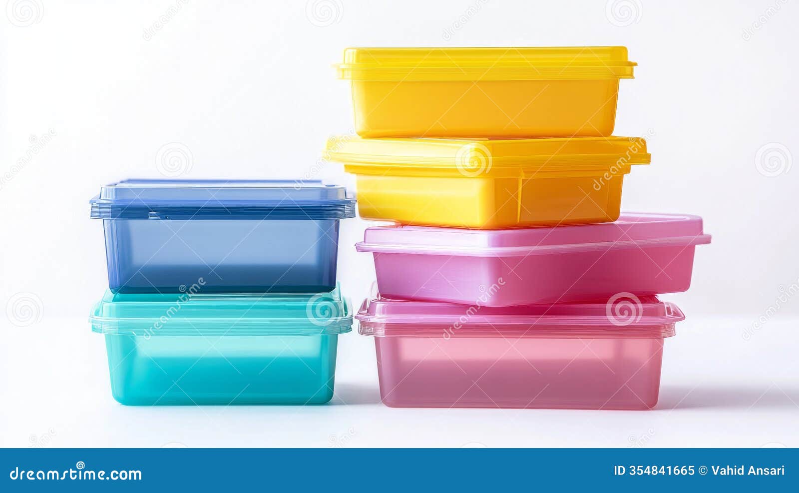 Stack of Plastic Box Package Isolated on White Background Use for ...