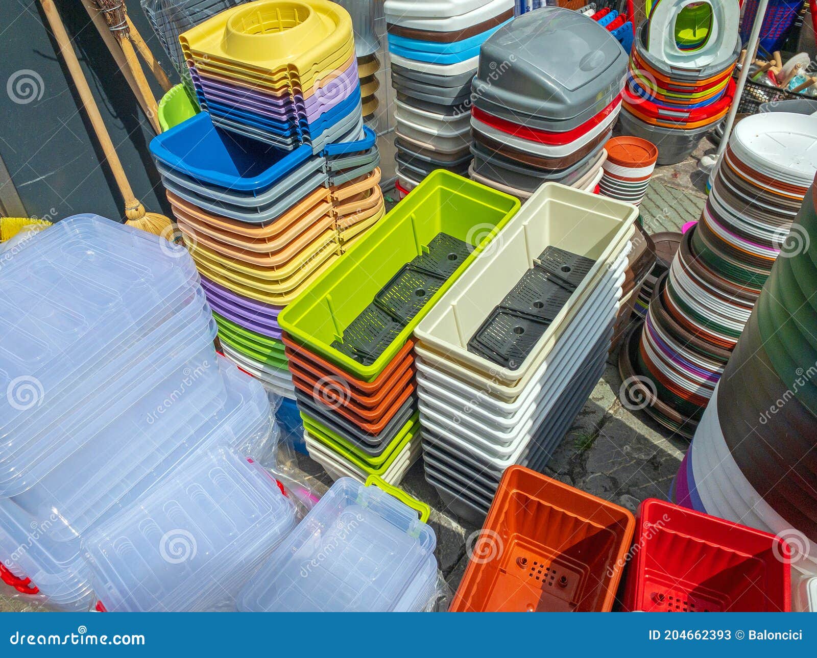 Plastic Goods stock image. Image of colour, europe, stack - 204662393