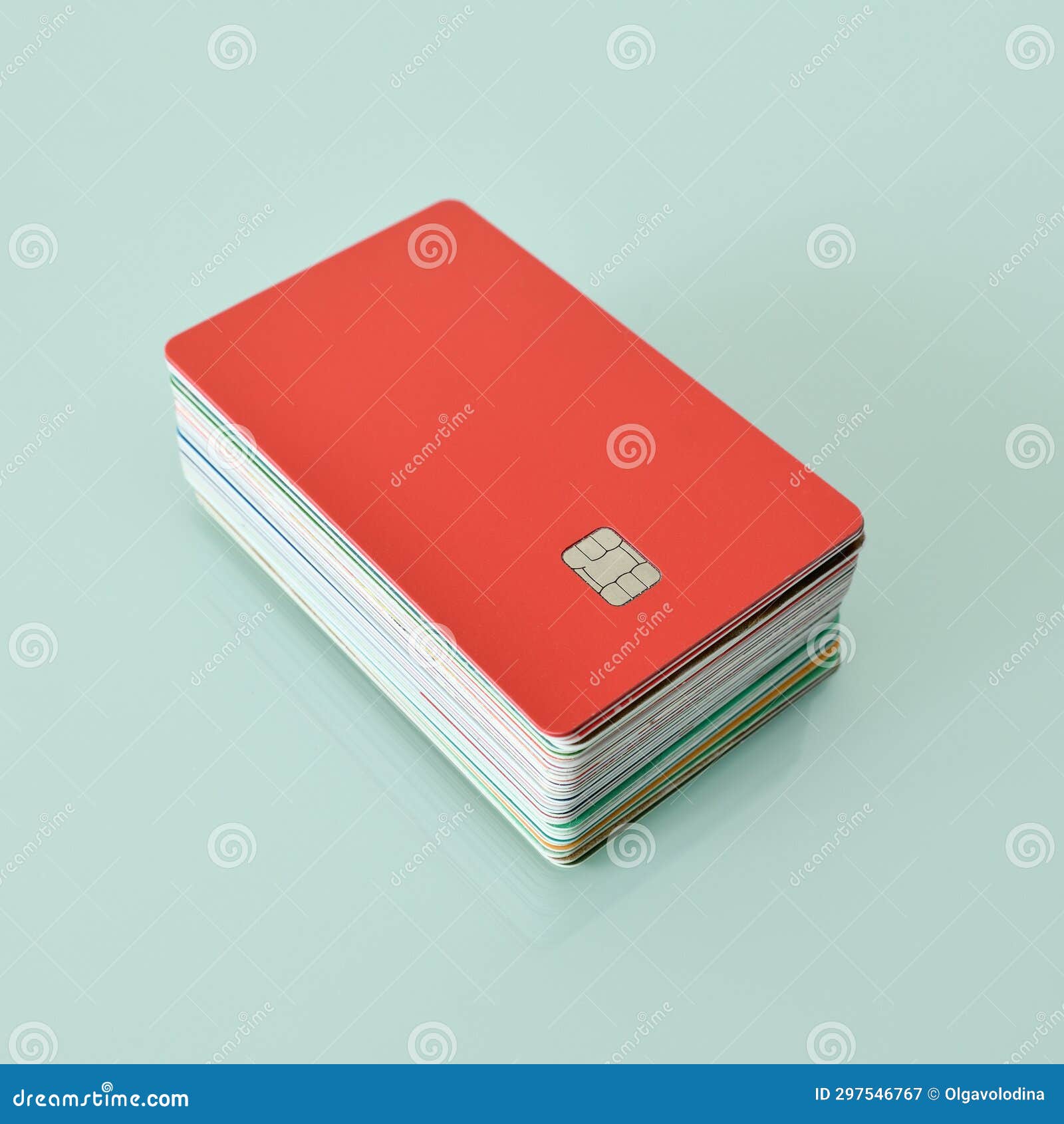 Stack of the Plastic Cards with Chip Stock Image - Image of cards, chip ...
