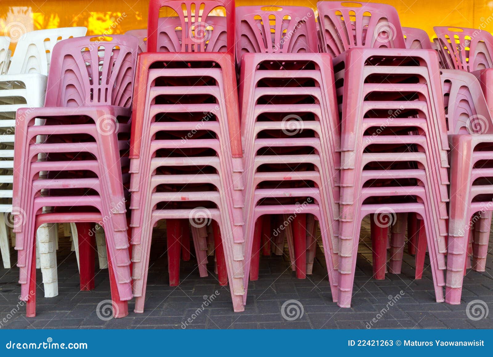 Stack of plastic chairs stock image. Image of pile, relax - 22421263