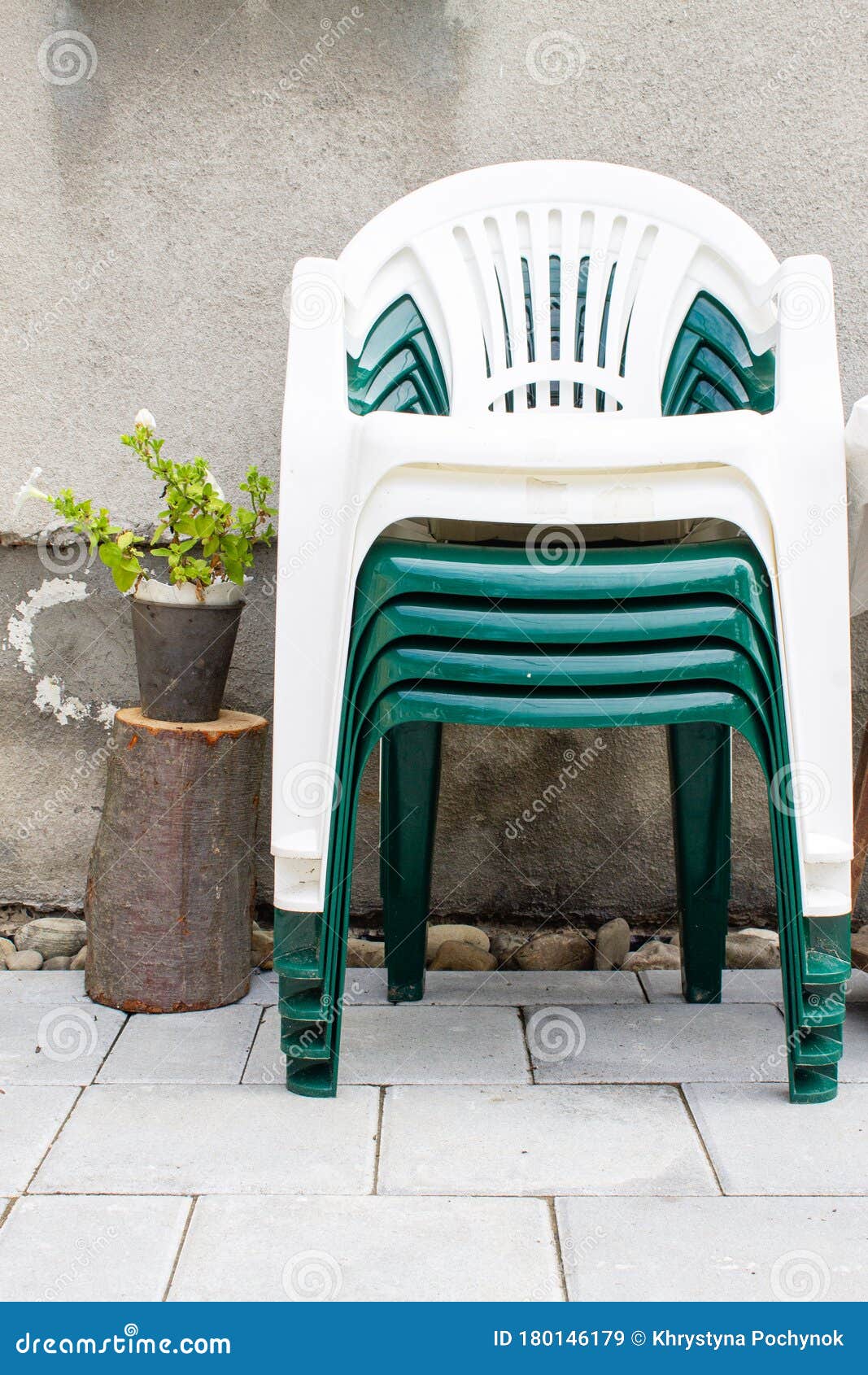 Stack of plastic chairs stock image. Image of relax - 180146179