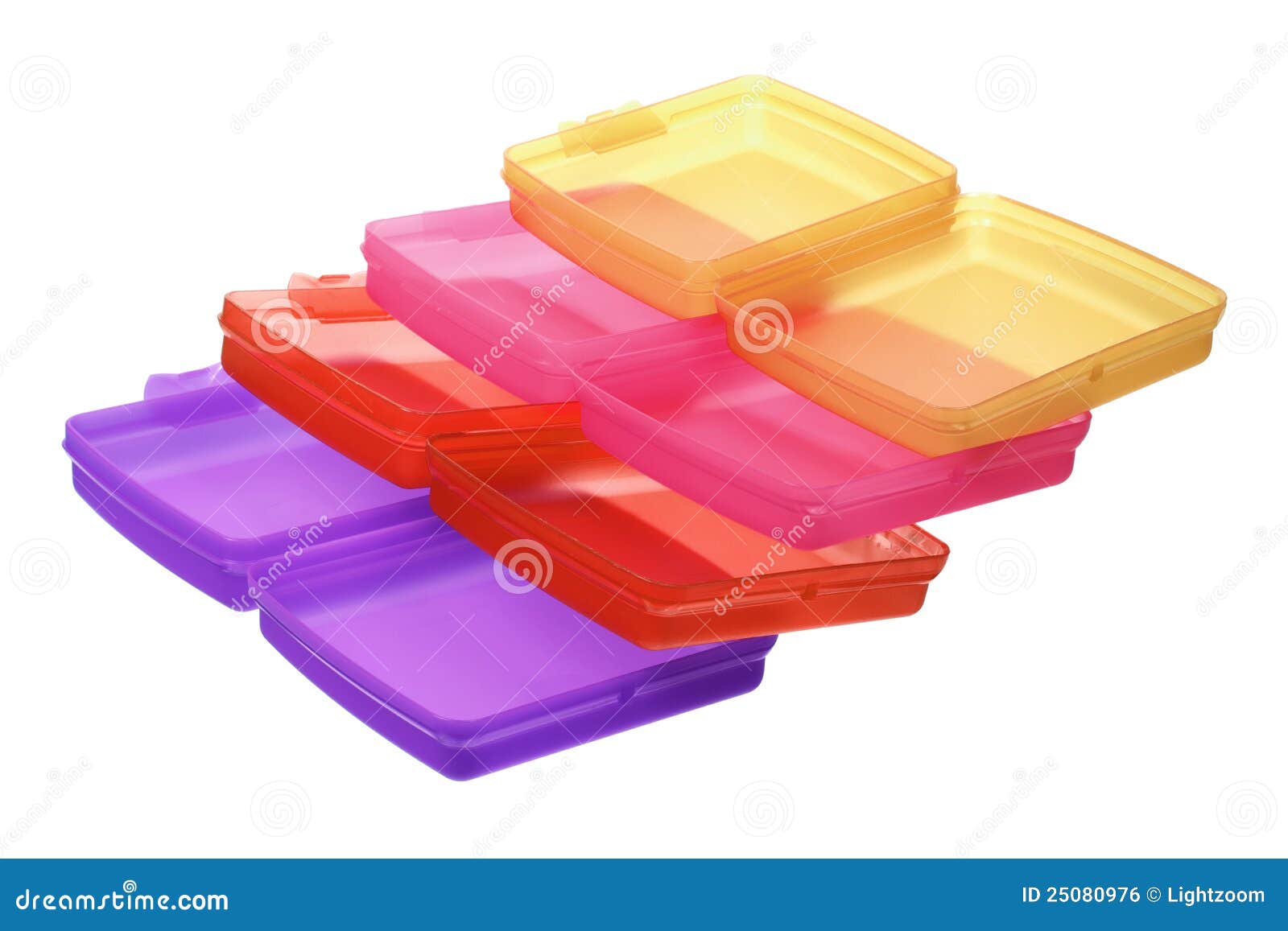 Stack of Plastic Containers Stock Photo - Image of isolated, stack ...