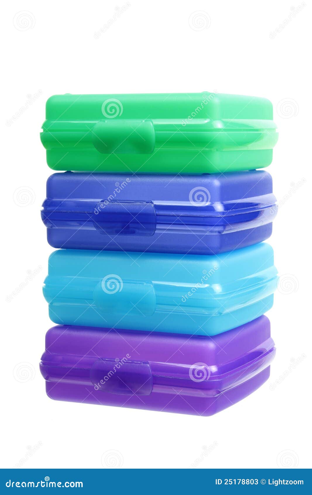 Stack of Plastic Containers Stock Image - Image of colour, lunch: 25178803