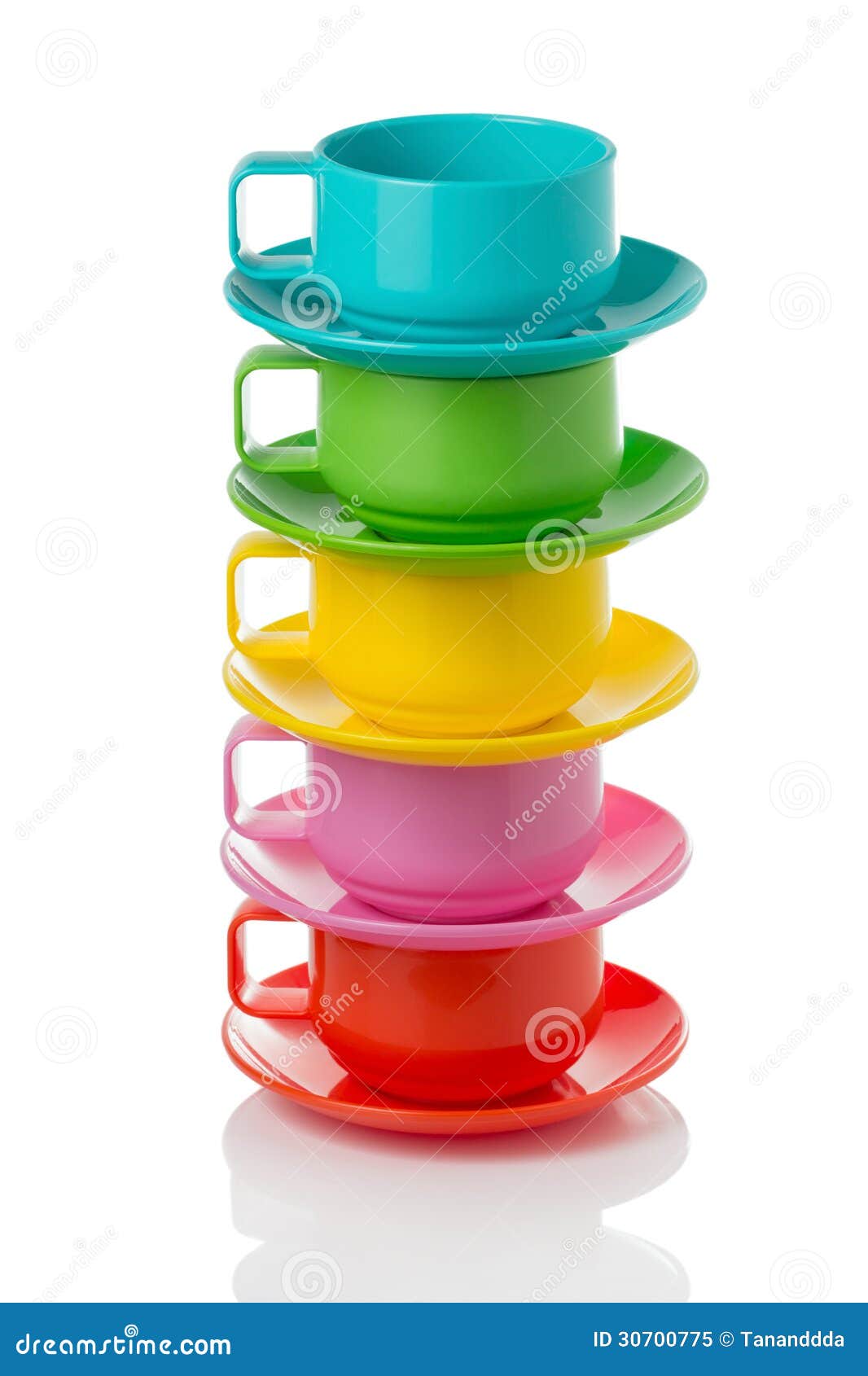 Stack of Plastic Corlorful Cups and Plates - Perfect for Picnic Stock ...