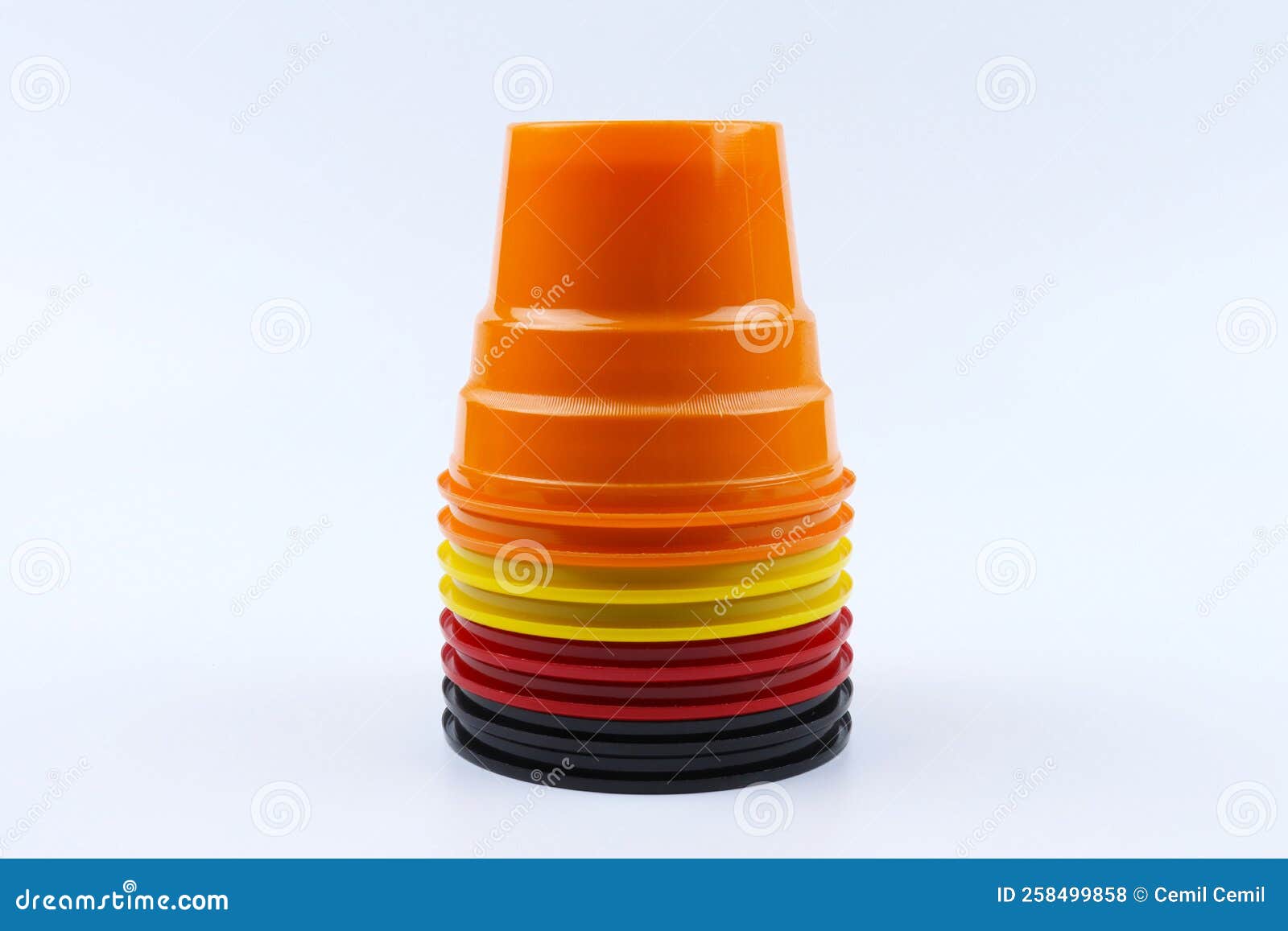 Stack of Plastic Cups in Mixed Colors Stock Photo - Image of liqueur ...