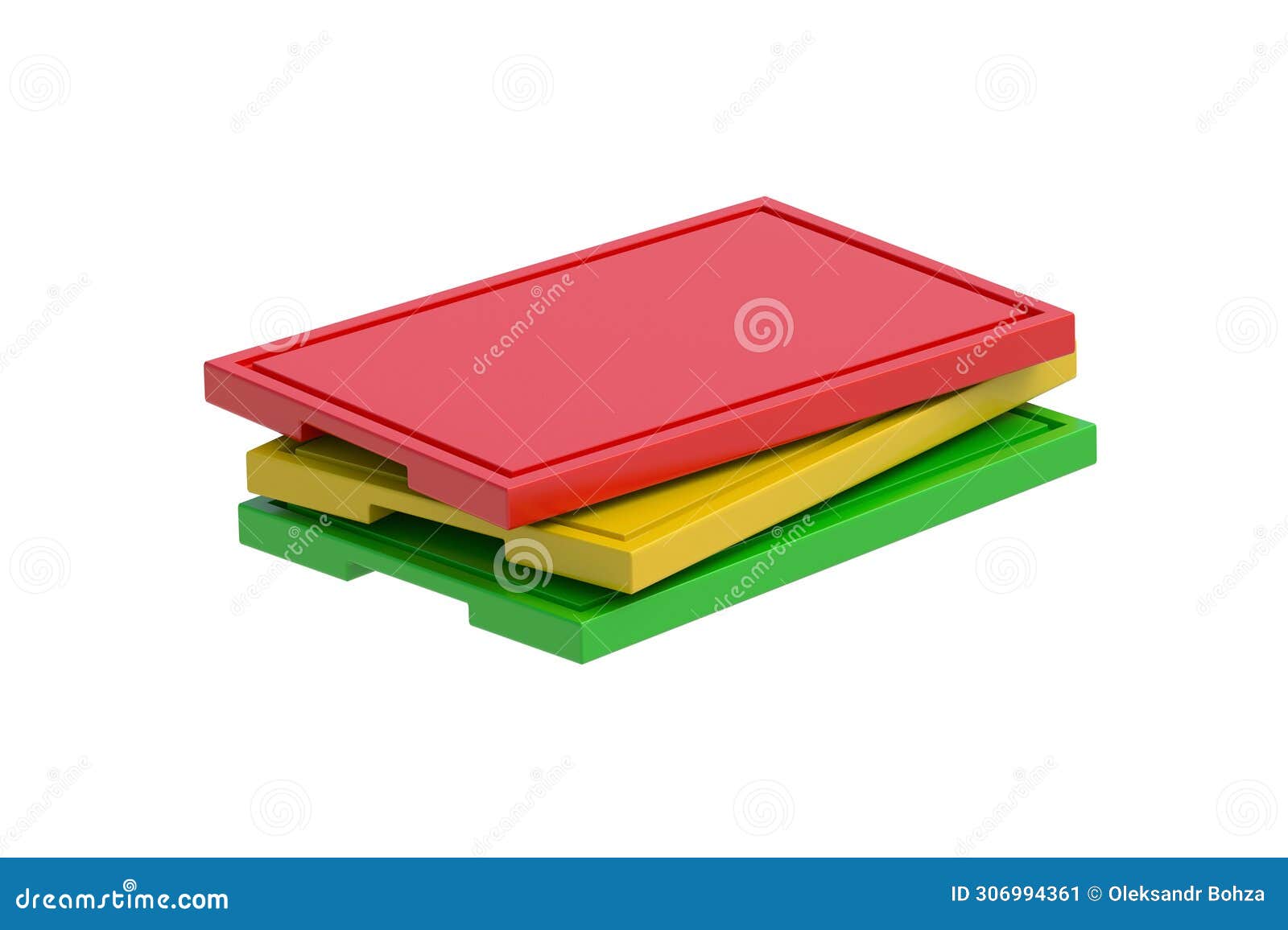 Stack of Plastic Cutting Boards Isolated on White Background. Stock ...