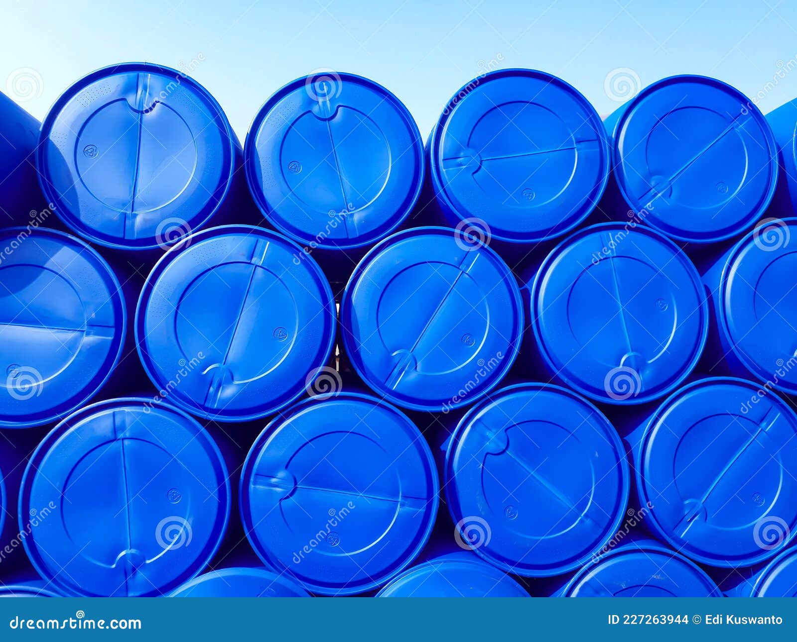 Stack Plastic Drums stock photo. Image of purple, petal - 227263944