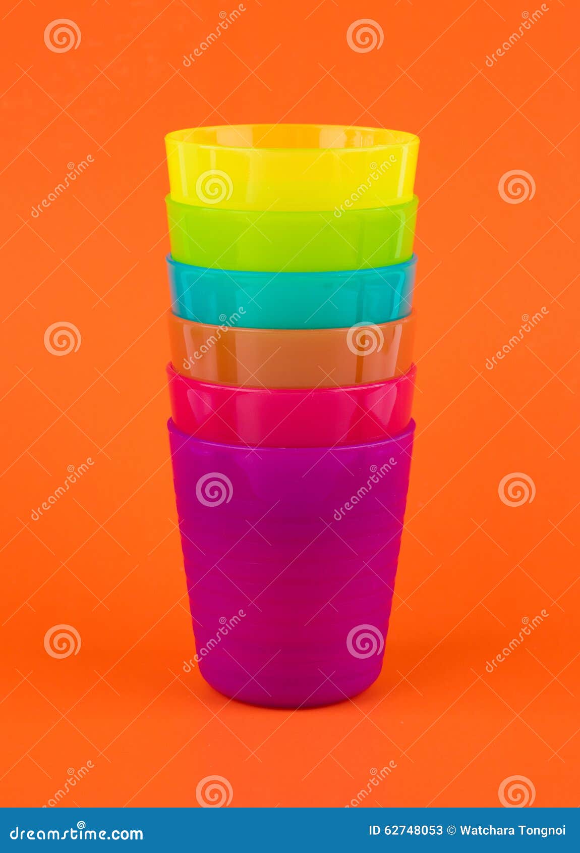 Stack Plastic Glass,rainbow Color Stock Image - Image of party ...