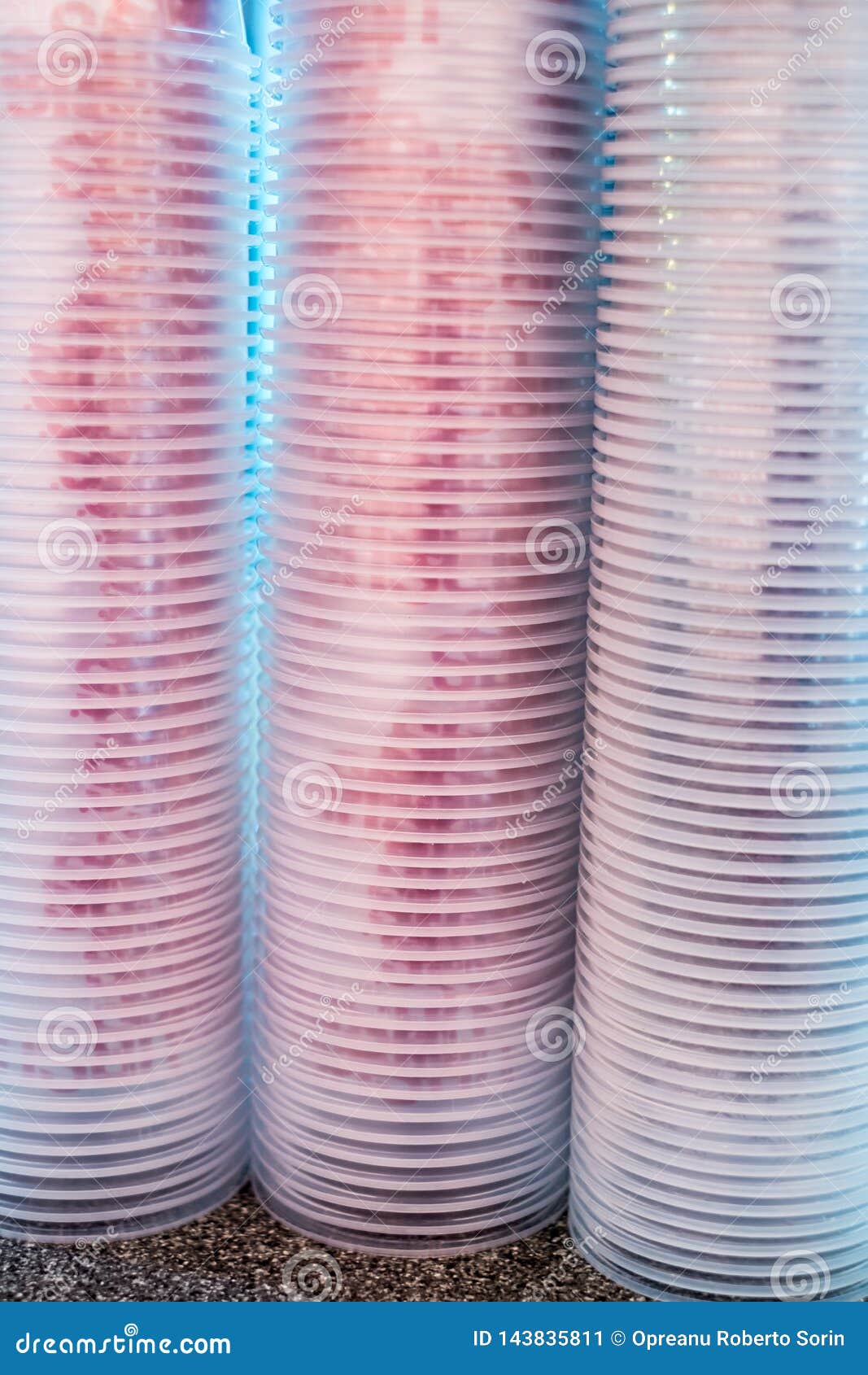 Stack of plastic glasses stock image. Image of empty - 143835811