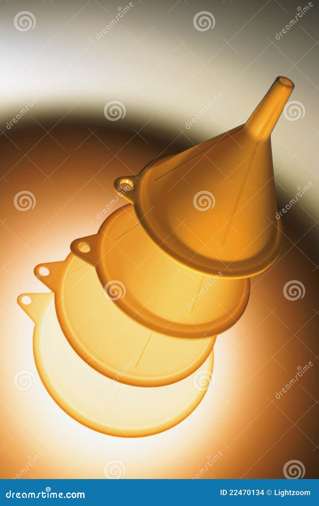 Stack of Plastic Kitchen Funnels Stock Photo - Image of kitchenware ...