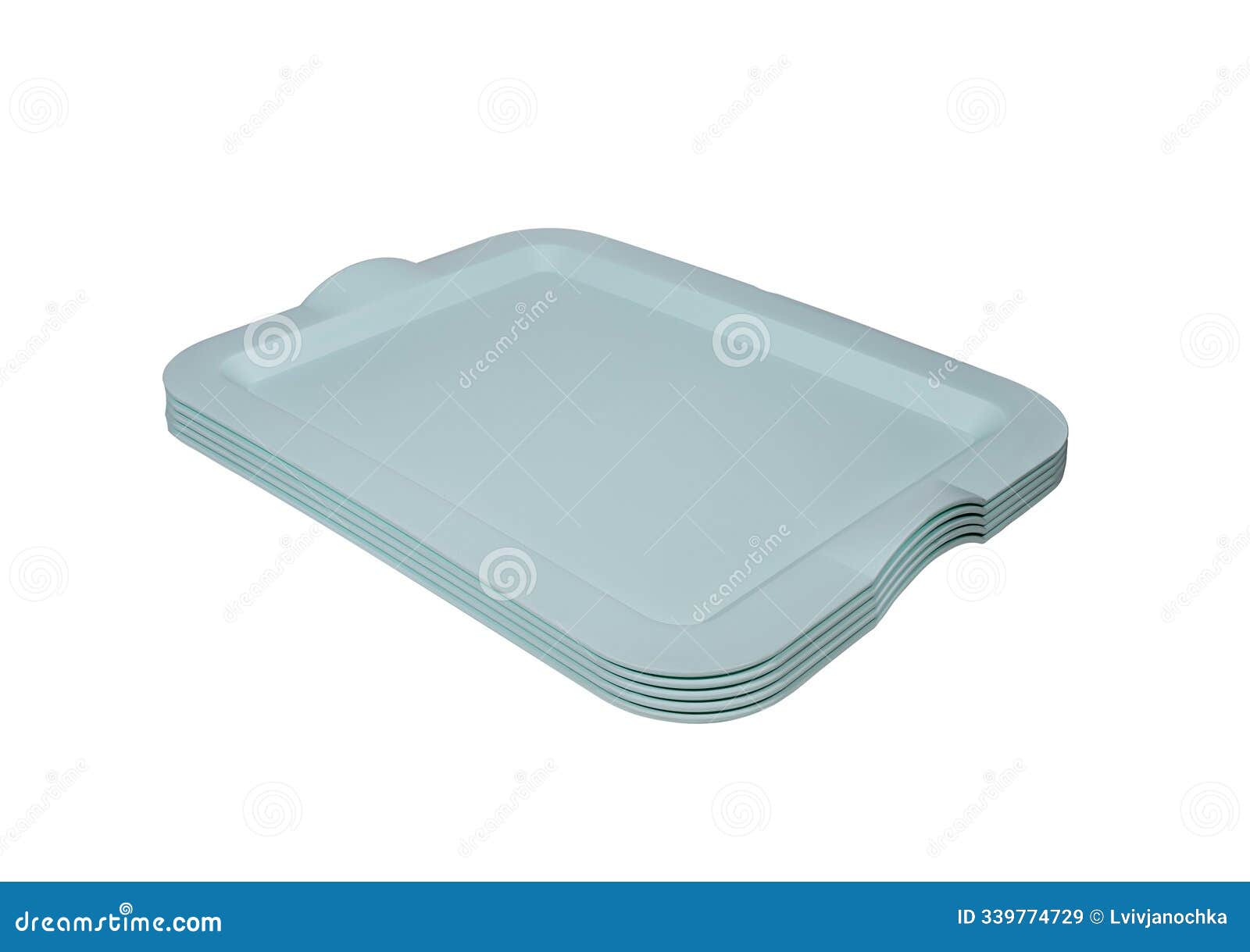 Stack of Plastic Trays for Food Isolated on White Background. Plastic ...