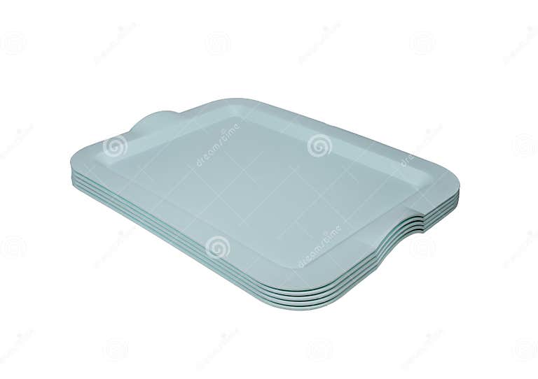 Stack of Plastic Trays for Food Isolated on White Background. Plastic ...