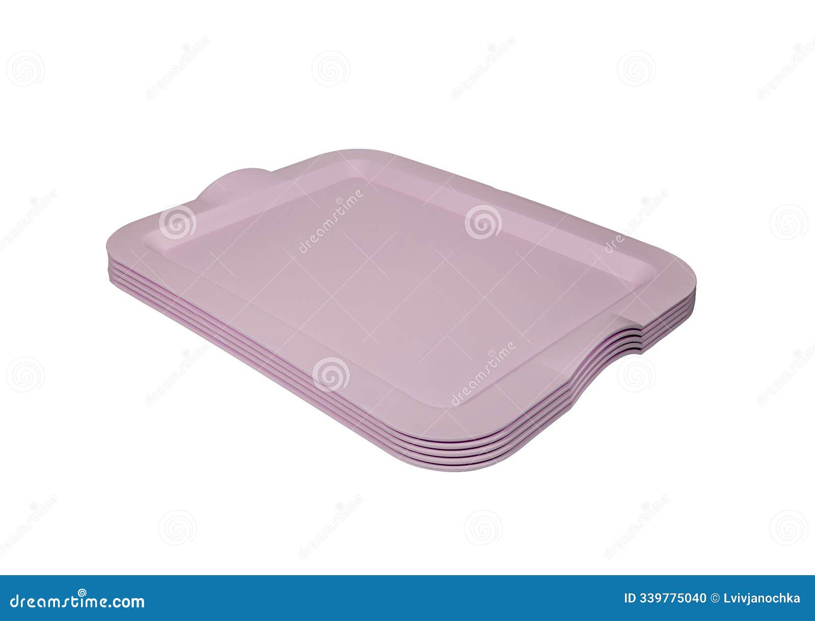 Stack of Plastic Trays for Food Isolated on White Background. Plastic ...