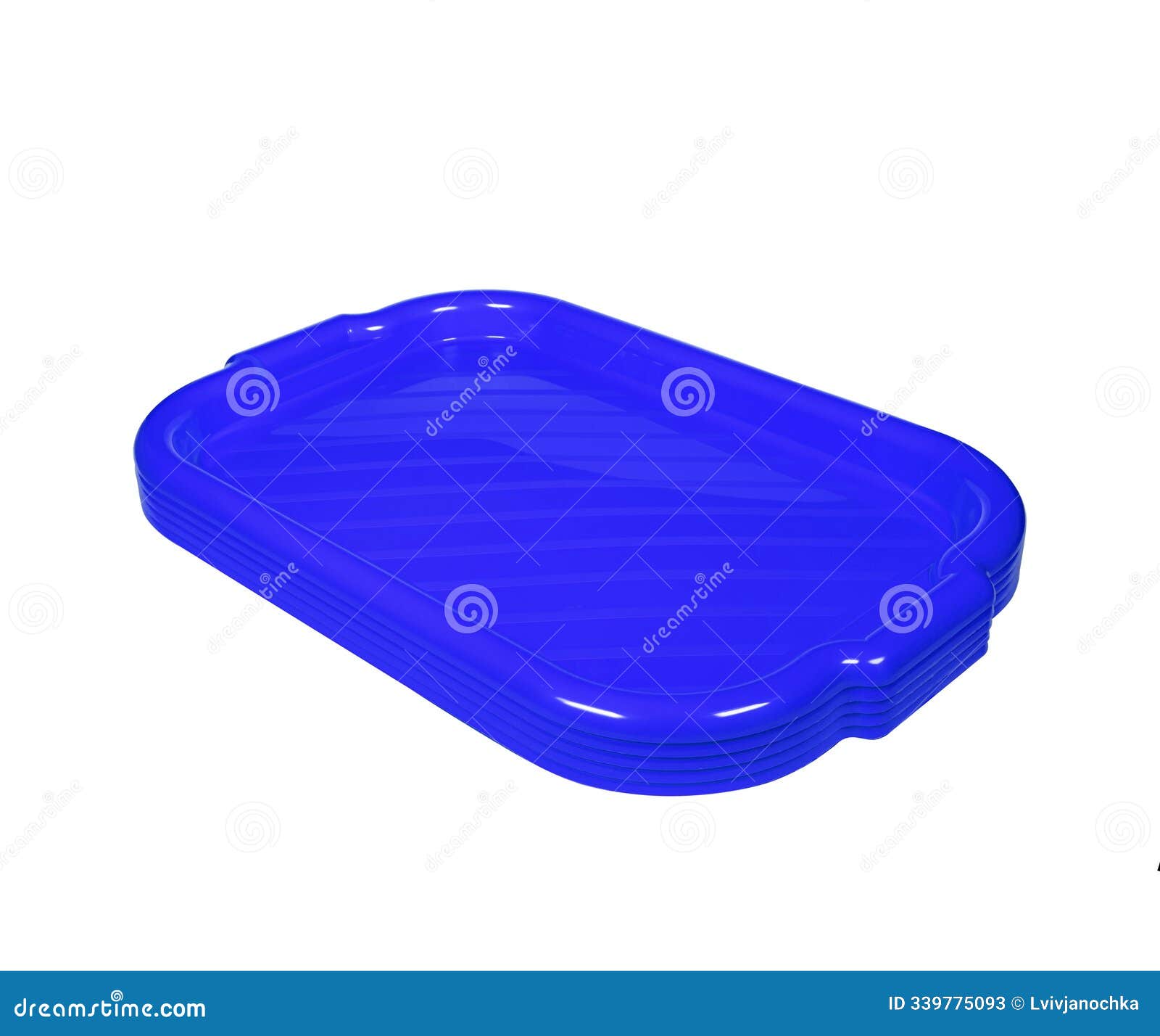 Stack of Plastic Trays for Food Isolated on White Background. Plastic ...