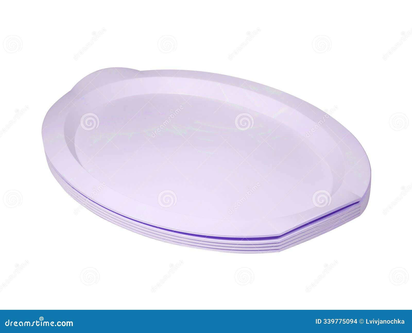 Stack of Plastic Trays for Food Isolated on White Background. Plastic ...