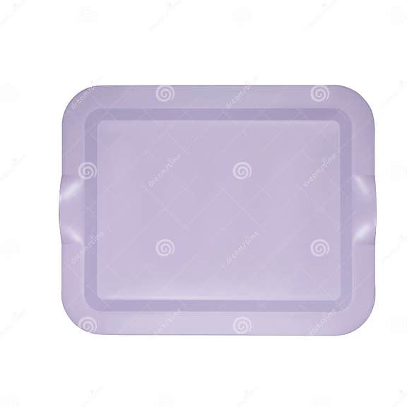 Stack of Plastic Trays for Food Isolated on White Background. Plastic ...