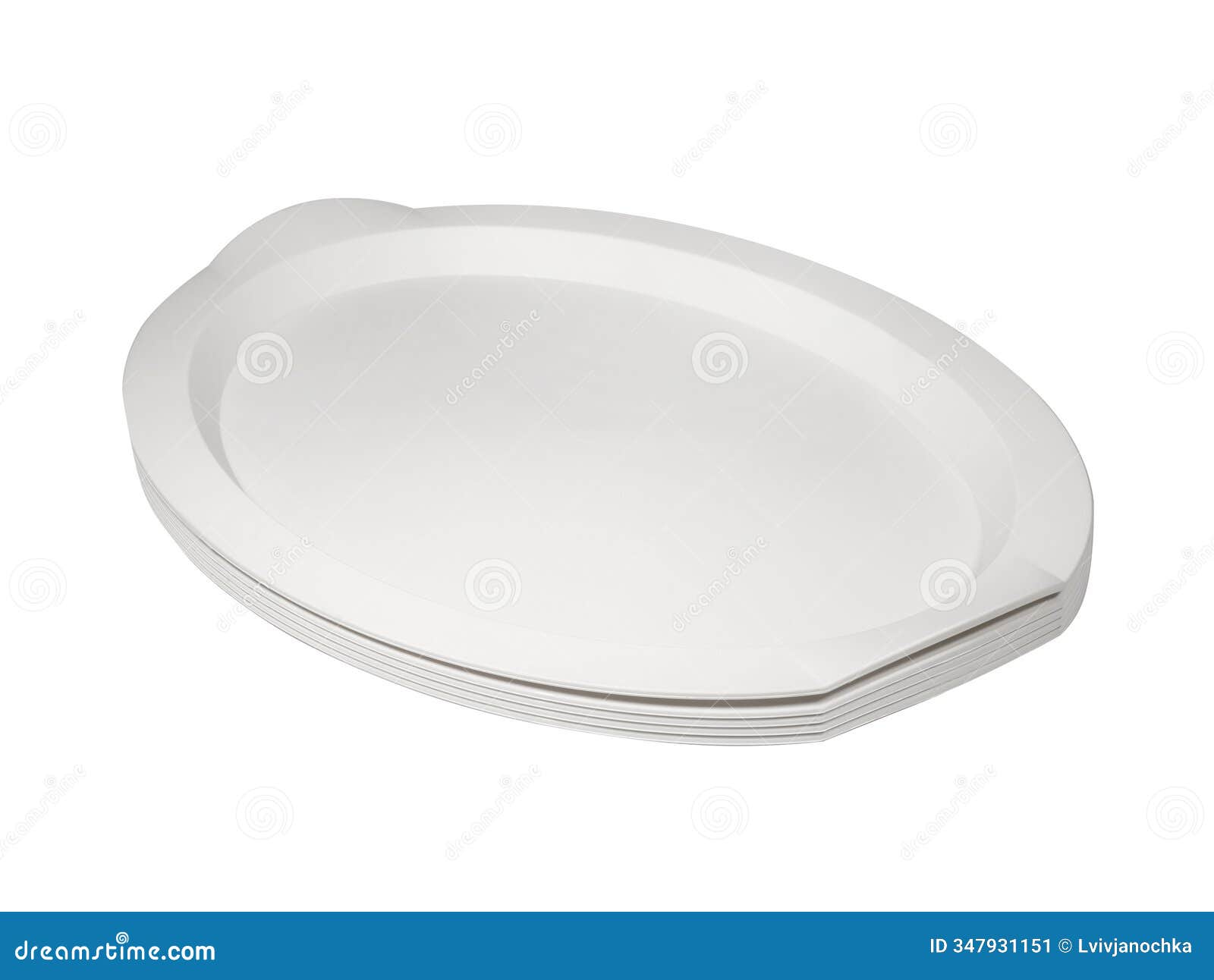 Stack of Plastic Trays for Food Isolated on White Background. Plastic ...