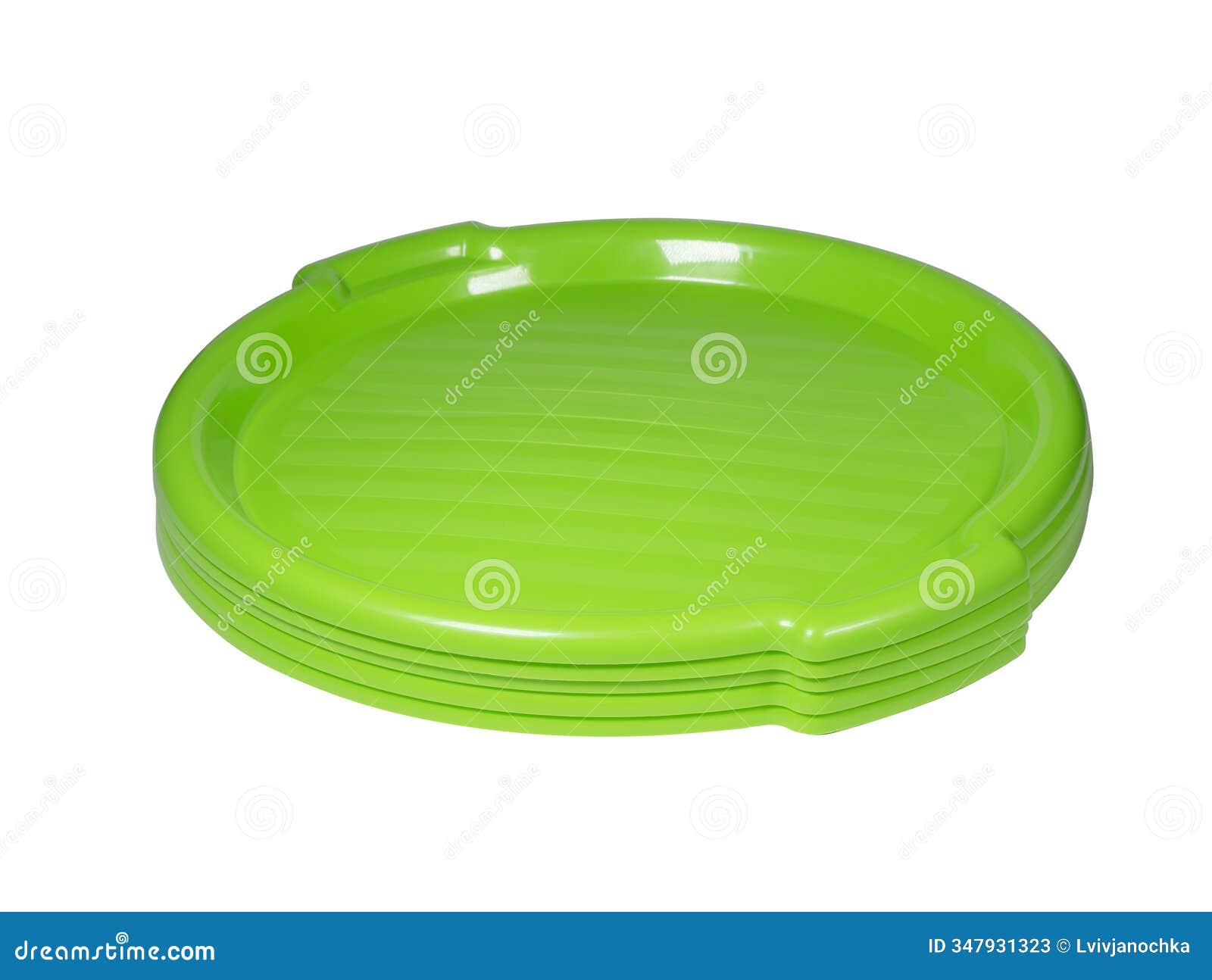 Stack of Plastic Trays for Food Isolated on White Background. Plastic ...