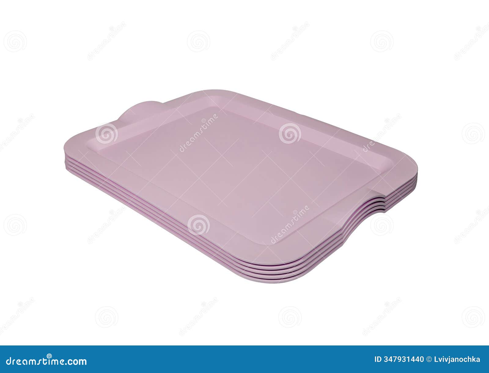 Stack of Plastic Trays for Food Isolated on White Background. Plastic ...